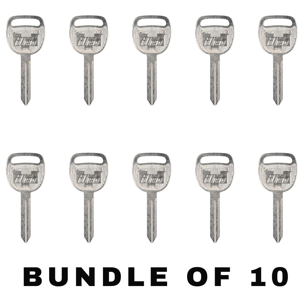 10 X Ilco - B102 - P1113 - GM - Metal Key Blank (BUNDLE OF 10 ...